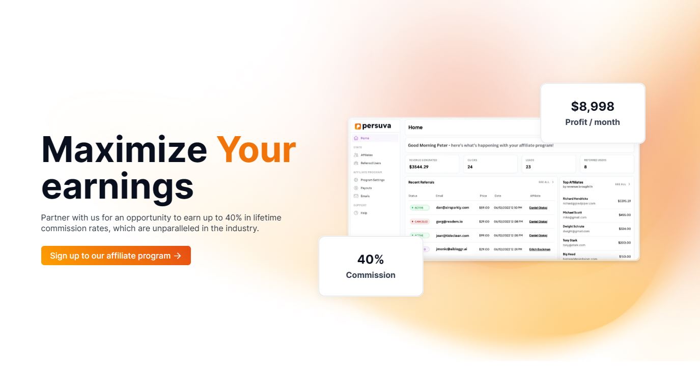 Become an Affiliate - Maximize Your earnings | Persuva